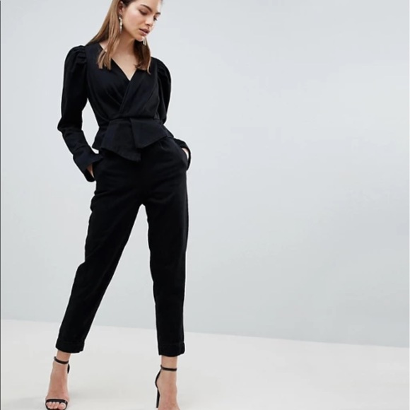 ASOS | Pants & Jumpsuits | Copy Asos Black Long Sleeve Denim Jumpsuit ...